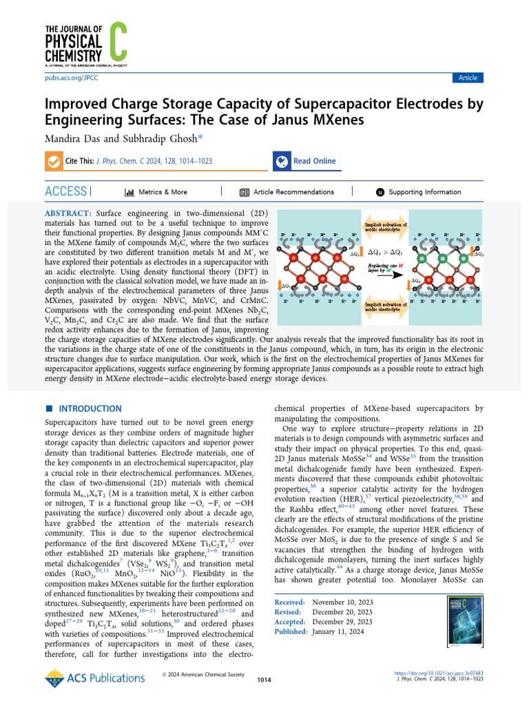 Das Ghosh 2024 Improved Charge Storage Capacity of Supercapacitor ...