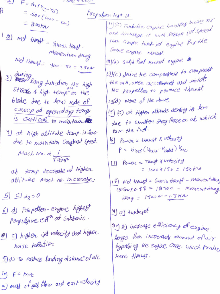 Propulsion Test 2 | PDF