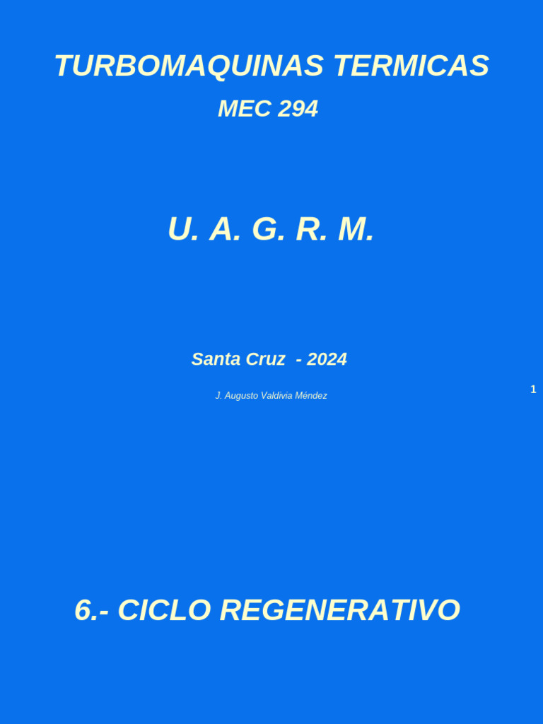 6 Ciclo Regenerativo | PDF | Ingeniería mecánica | Termodinámica