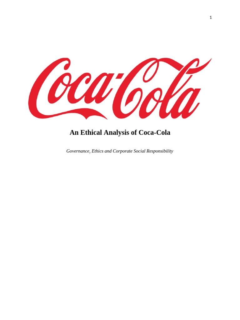 An Ethical Analysis of Coca-Cola - Feedback Updated Draft 1 | PDF ...