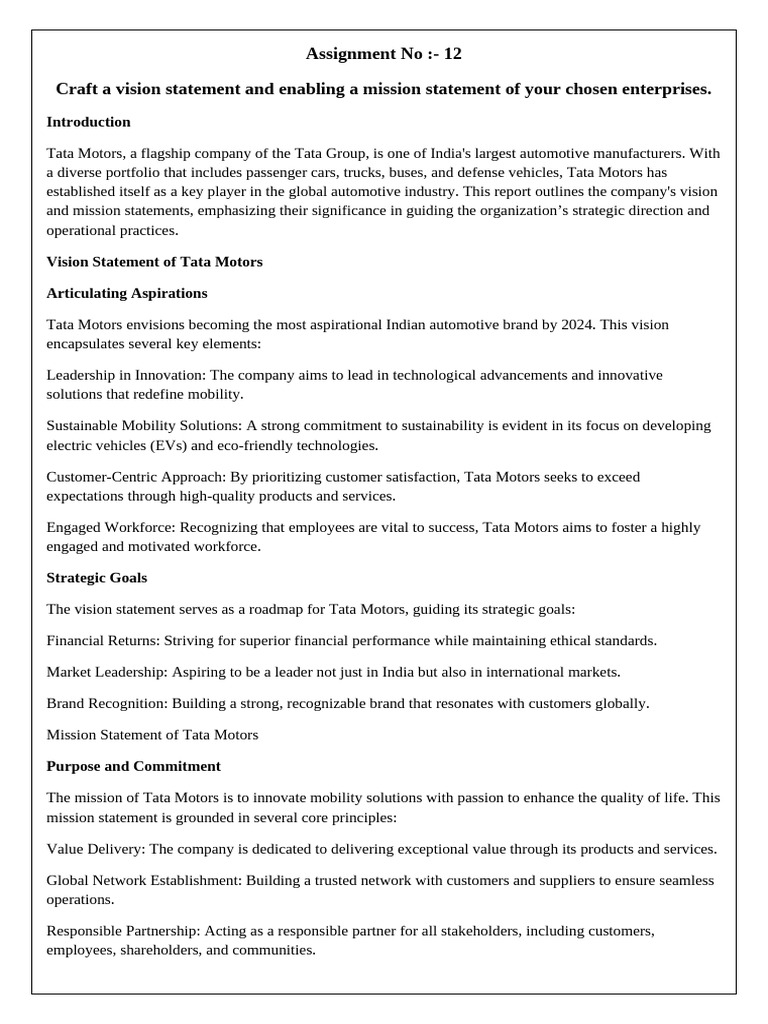 Assignment 12 | PDF | Goal | Organizational Culture