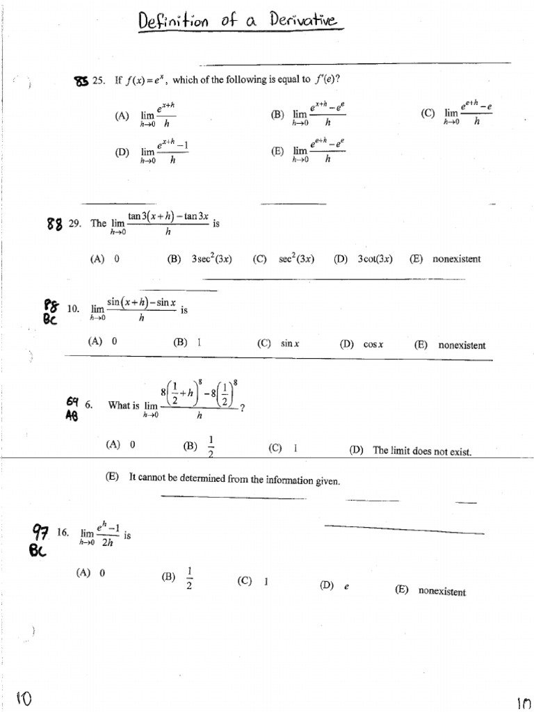 Definition of A Derivative-07152012104121 | PDF
