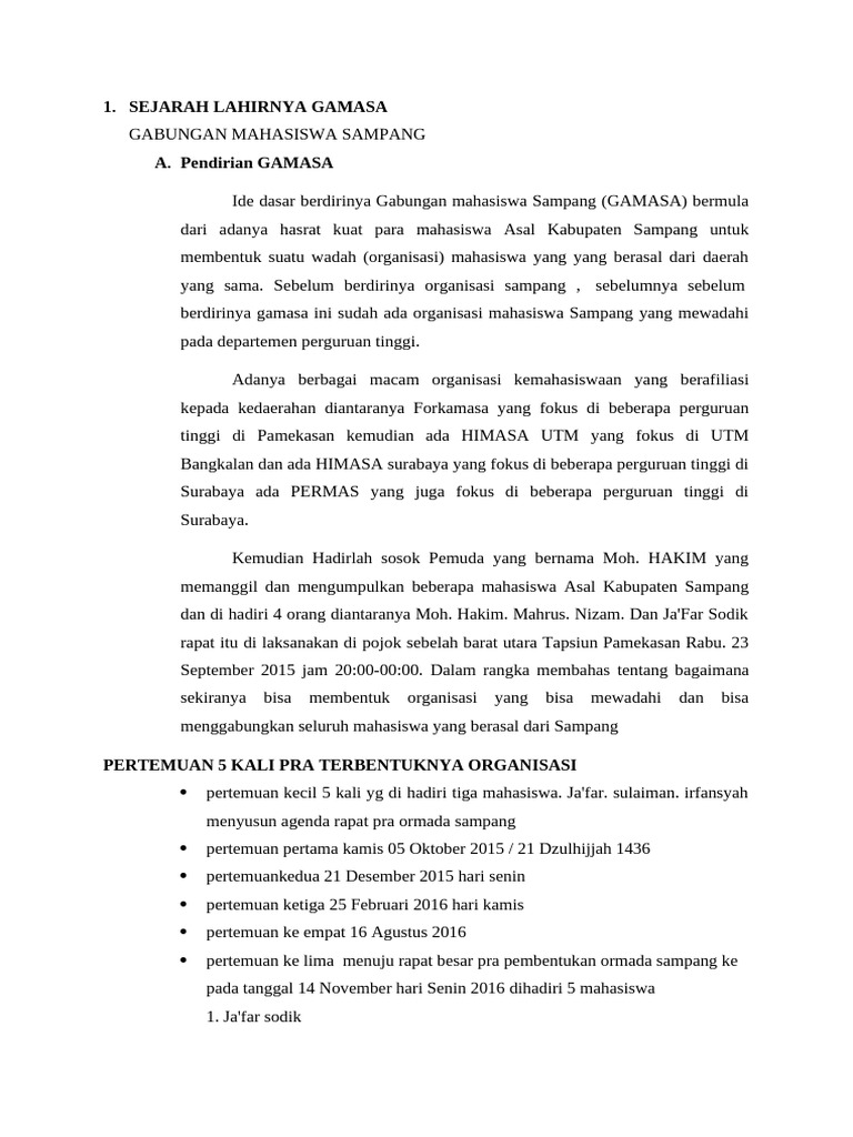 Sejarah Gamasa | PDF