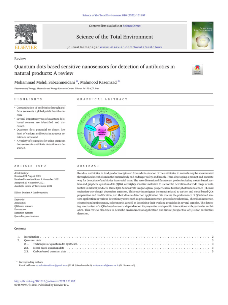 Quantum-dots-based-sensitive-nanosensors-for-detectio_2022_Science-of ...