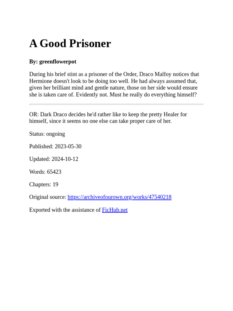 A Good Prisoner 1 | PDF | Harry Potter