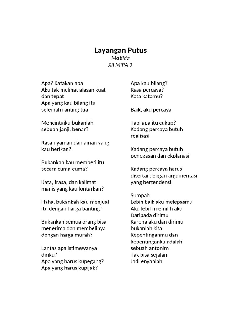 Puisi Cinta dan Kehilangan Emosional | PDF | Puisi