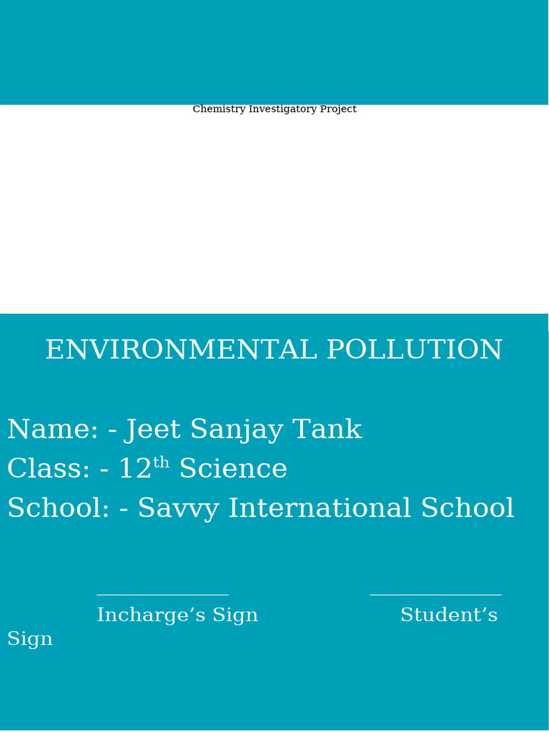 Enviroment Pollution and Control | PDF | Atmosphere Of Earth | Pollution