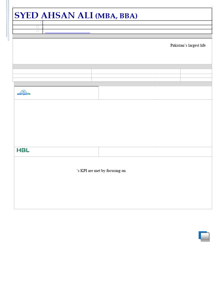 Resume - Syed Ahsan Ali | PDF | Business