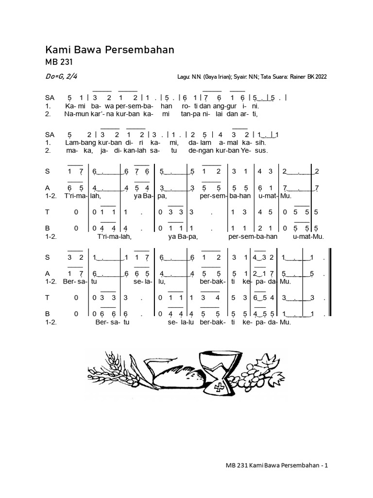 Lirik Lagu Kami Bawa Persembahan | PDF