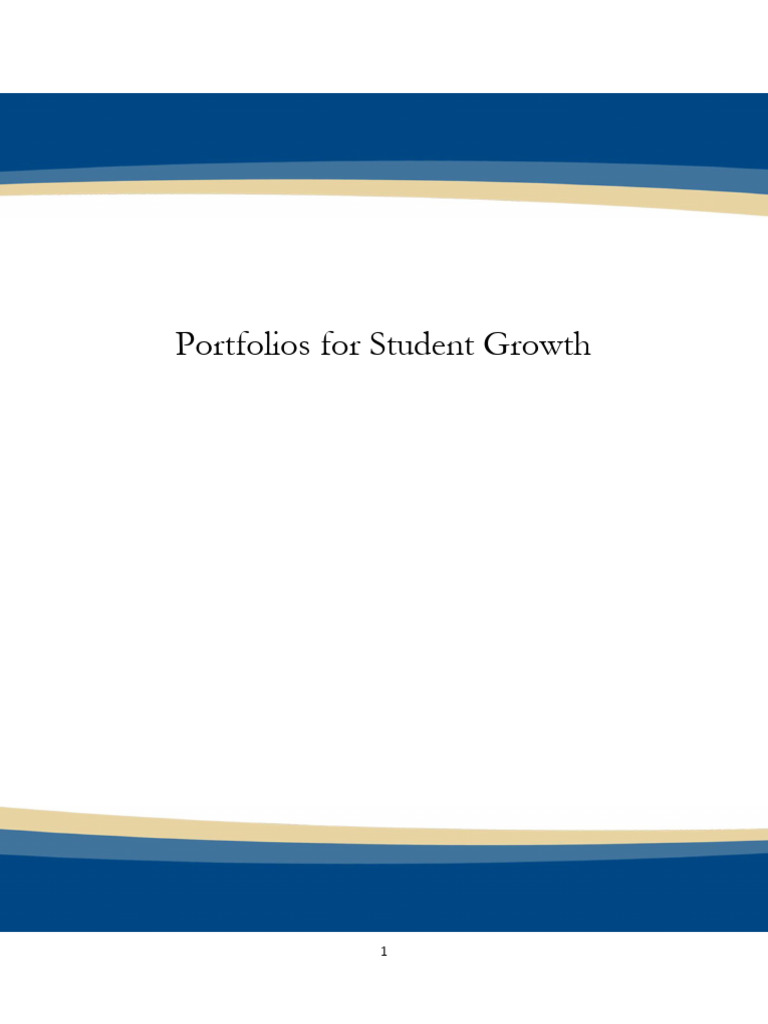 Student Growth Portfolios | PDF | Learning | Goal Setting
