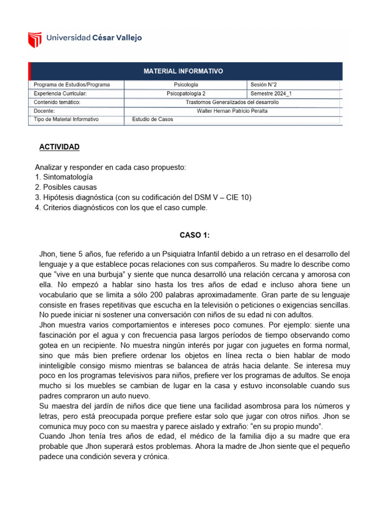 Caso TGD - Docx - Removed | PDF | Manual Diagnóstico y Estadístico de ...