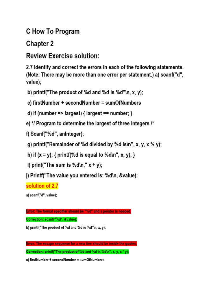 Solution Manual Chapter 2 | PDF | Computer Program | Programming