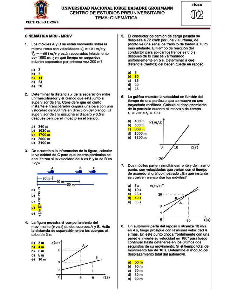 P02 Cinematica Claves | PDF