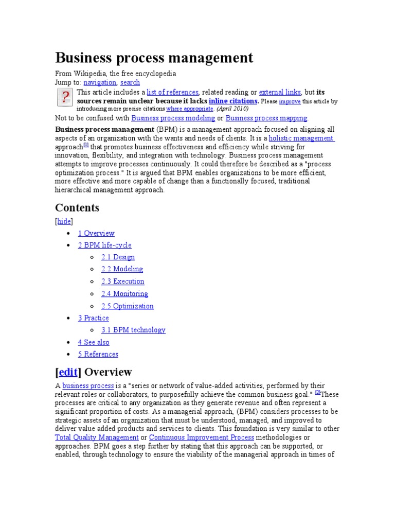 Business Process Management Overview | PDF | Business Process | Business