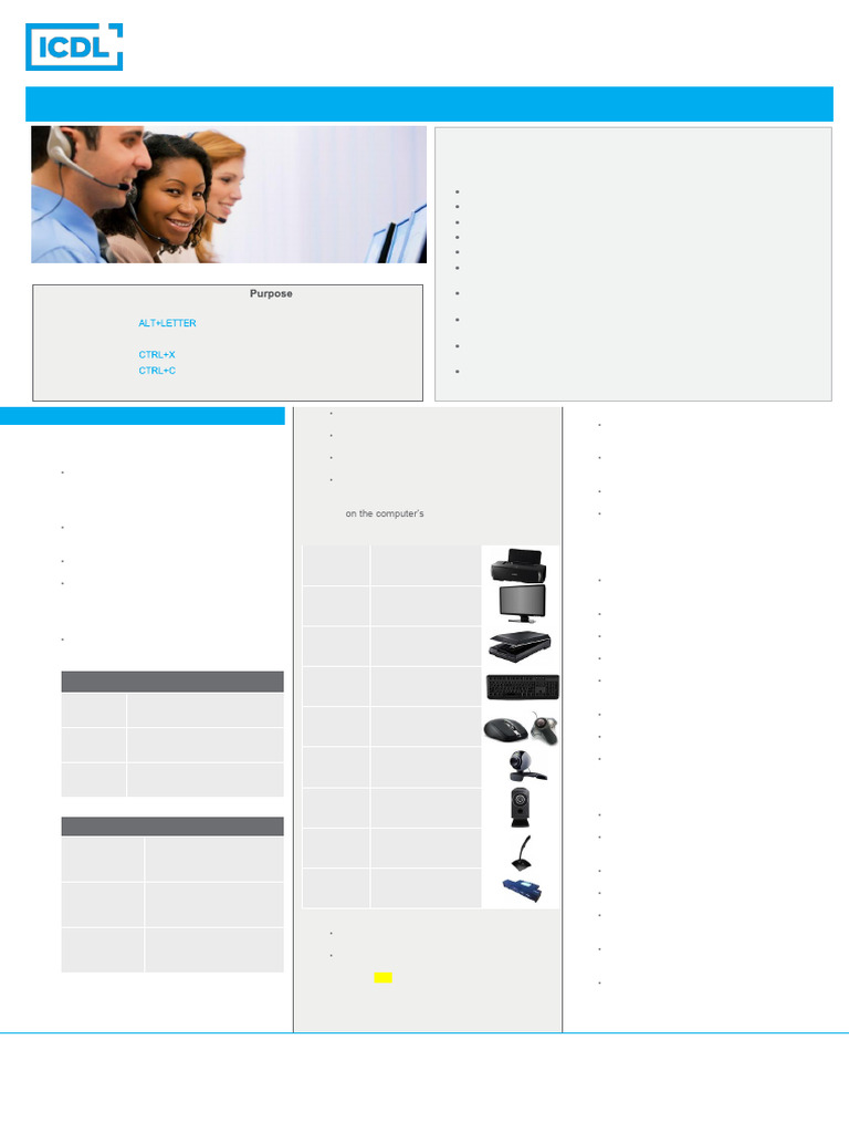 01 ICDL Computer Essentials 1.0 - QRG | PDF | Icon (Computing) | Operating System