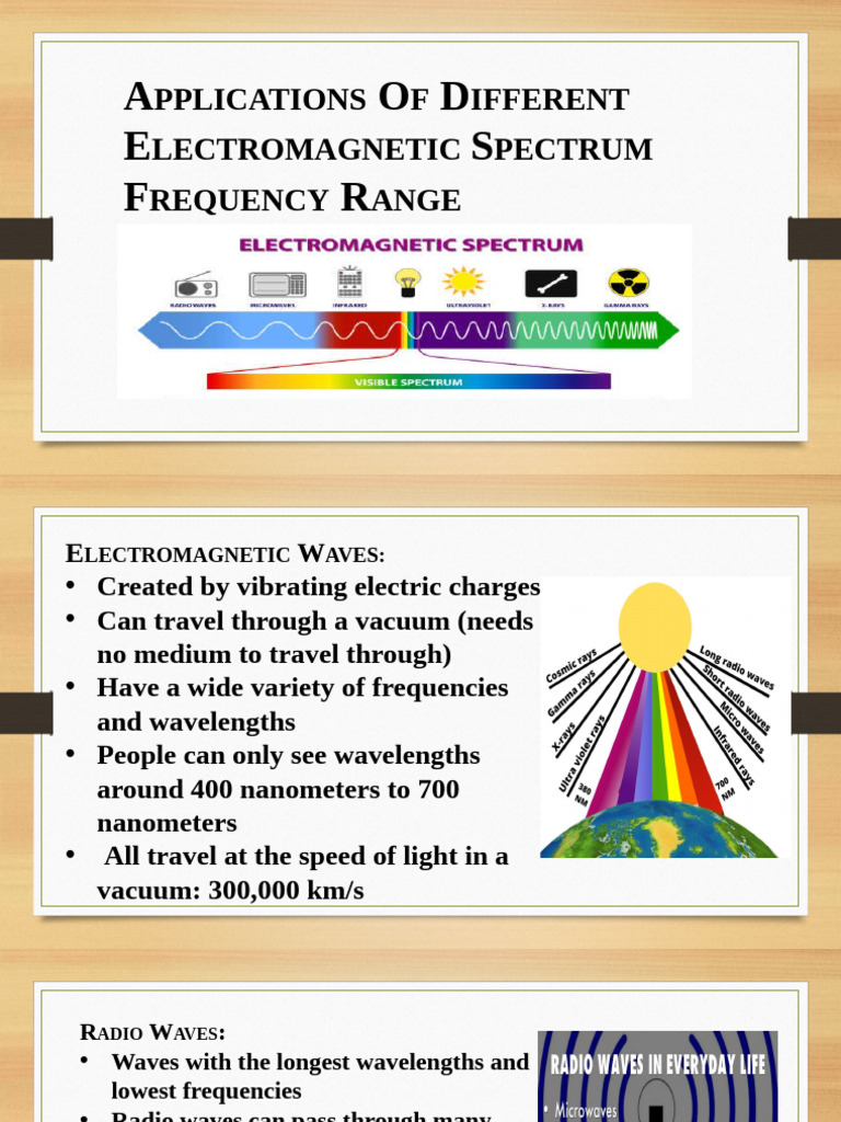 Applications of Electromagnetic Spectrum | PDF | Electromagnetic ...