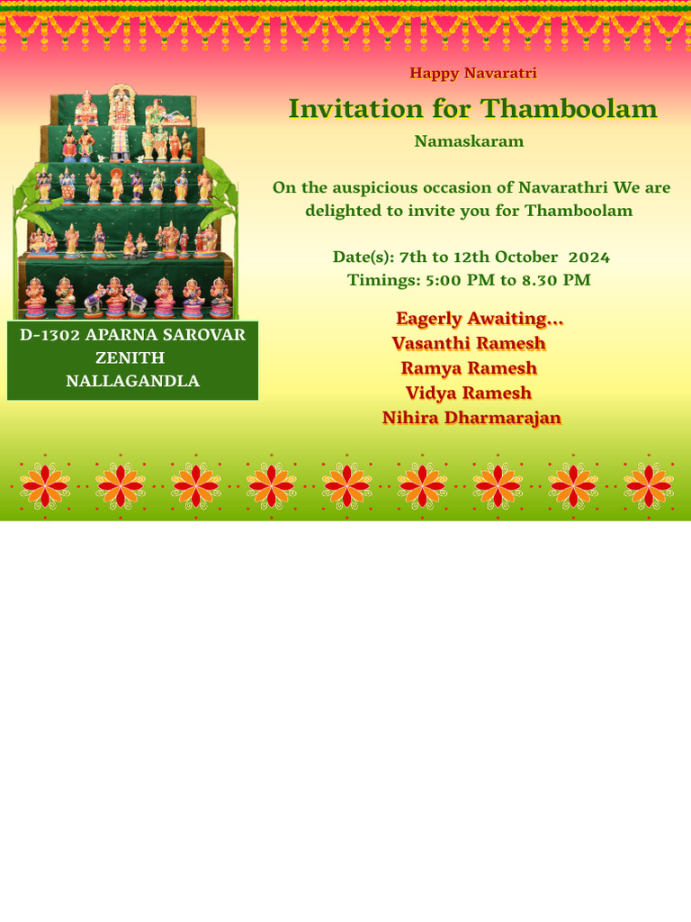 Invitation For Thamboolam | PDF