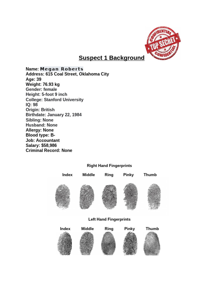 Suspect 1 Background | PDF | Mystery, Thriller & Crime Fiction