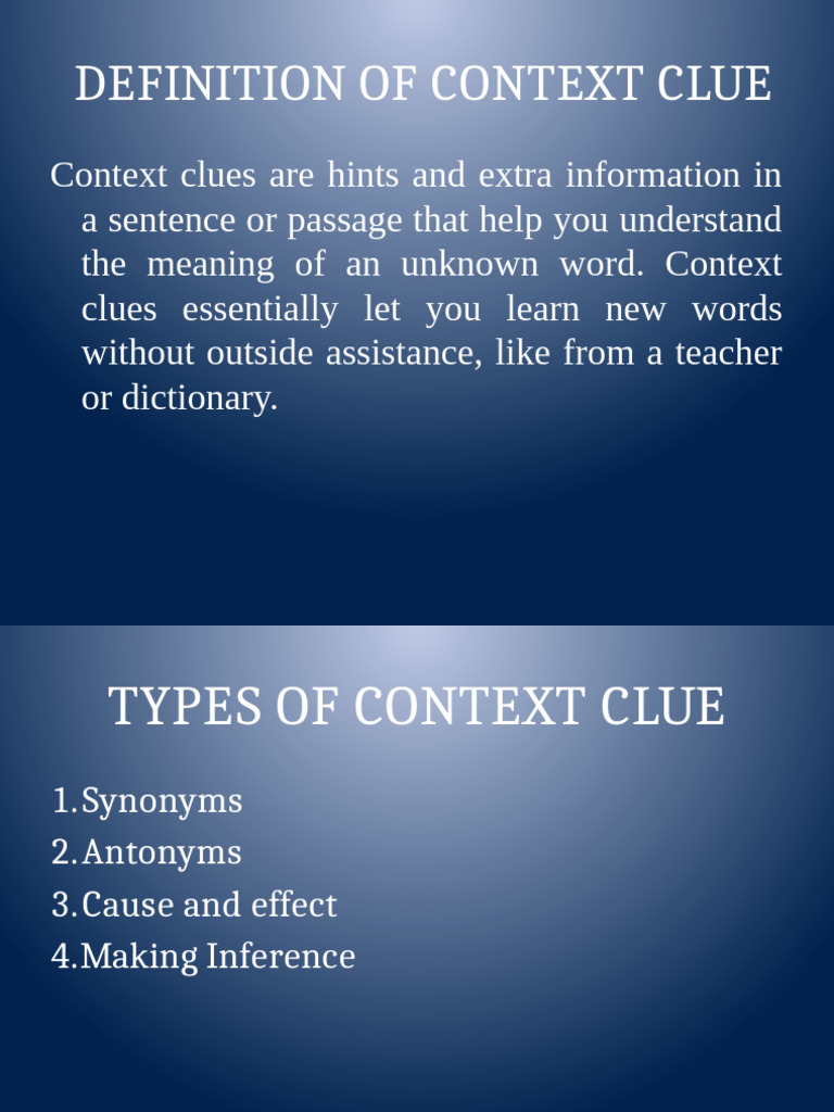 Definition of Context Clue | PDF