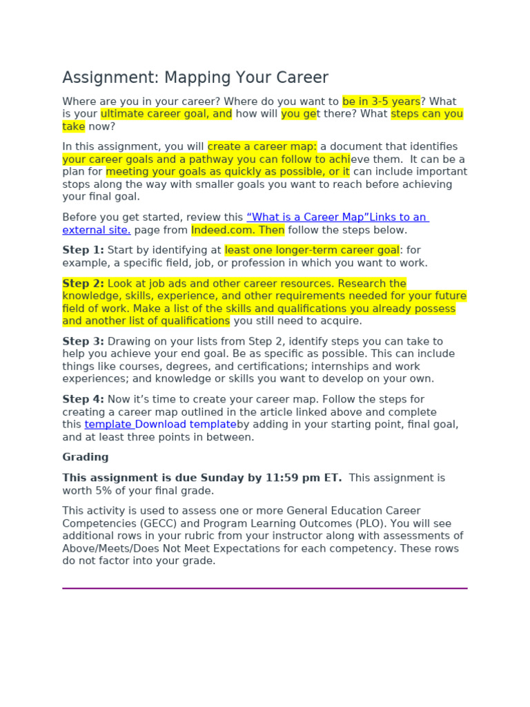 M2.3 Assignment - Mapping Your Career GECC | PDF