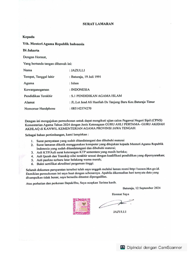 Surat Lamaran | PDF