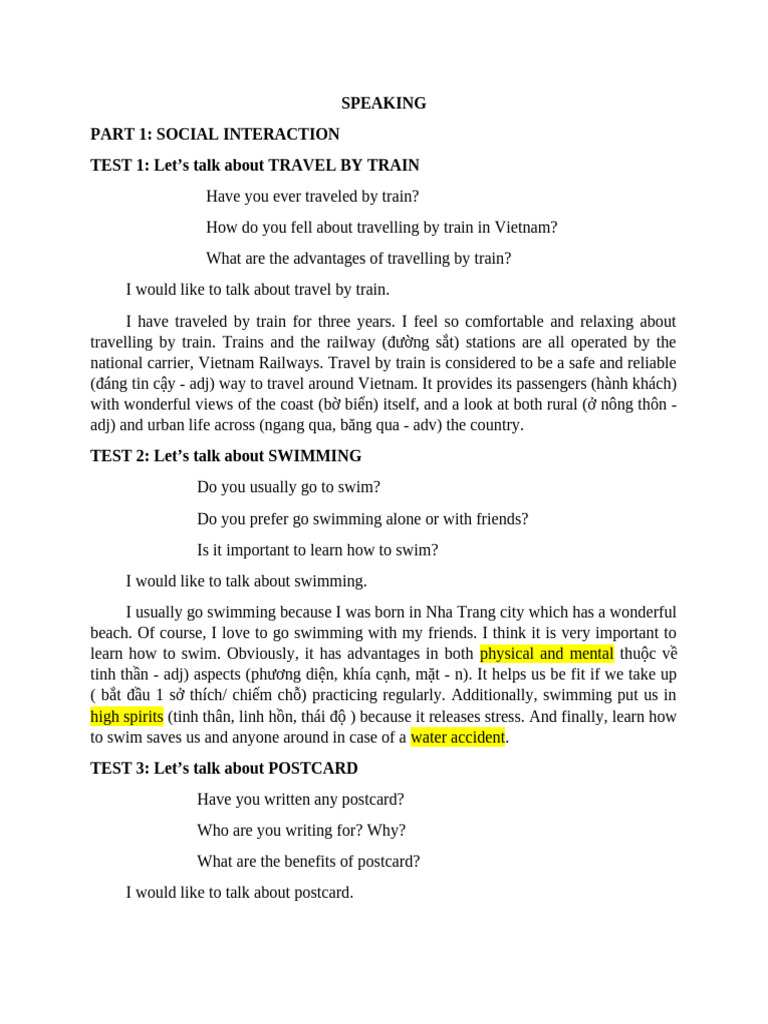 Speaking Task 1 | PDF | Movie Theater | Birthdays