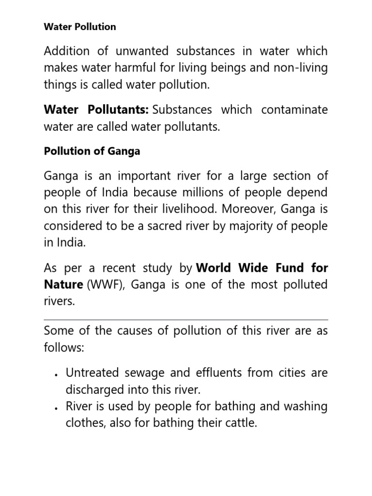 Water Pollution Filnal Project Best Written | PDF | Water Pollution | Water