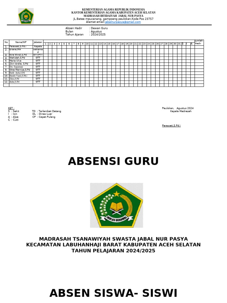 Absen Guru Baru | PDF