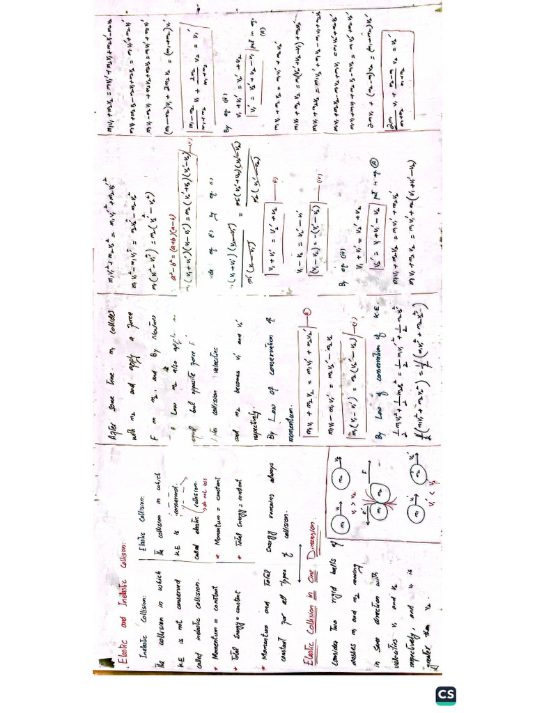 Elastic Collision in One Dimension | PDF