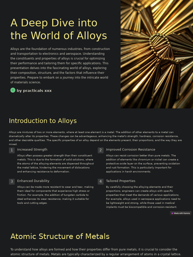 A Deep Dive Into The World of Alloys | PDF | Alloy | Metals