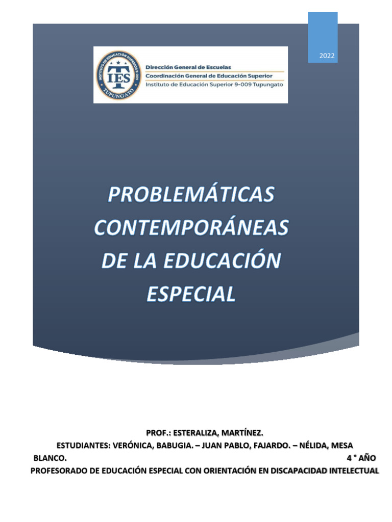 Final Problematica Contemporánea. | PDF | Invalidez | Inclusión (Educación)
