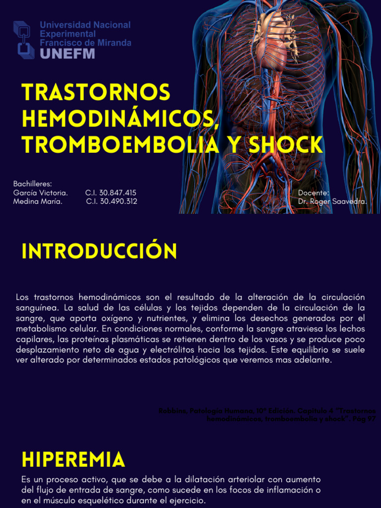Trastornos Hemodinámicos, Tromboembolia y Shock | PDF | Hemostasia | Plaqueta
