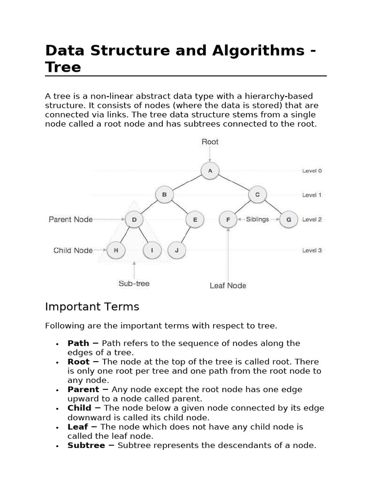 Data Structure And Algorithms Trees Pdf Algorithms And Data