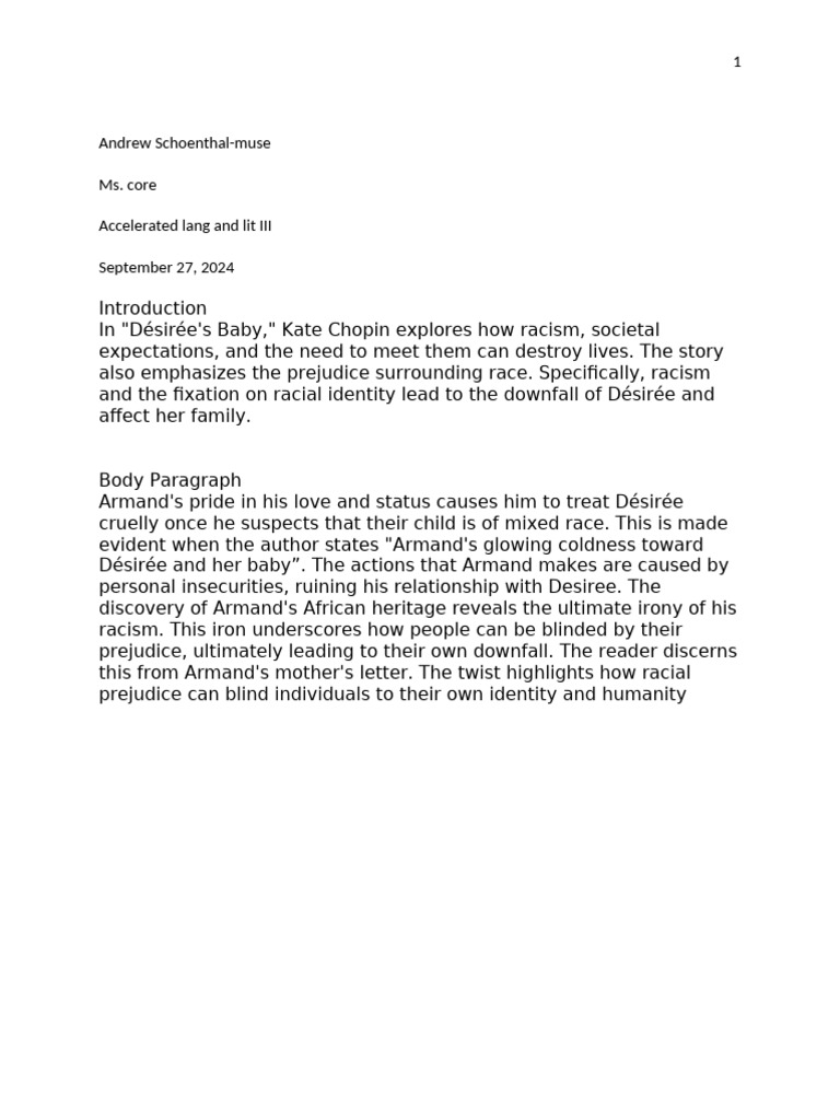 Desiree's Baby | PDF