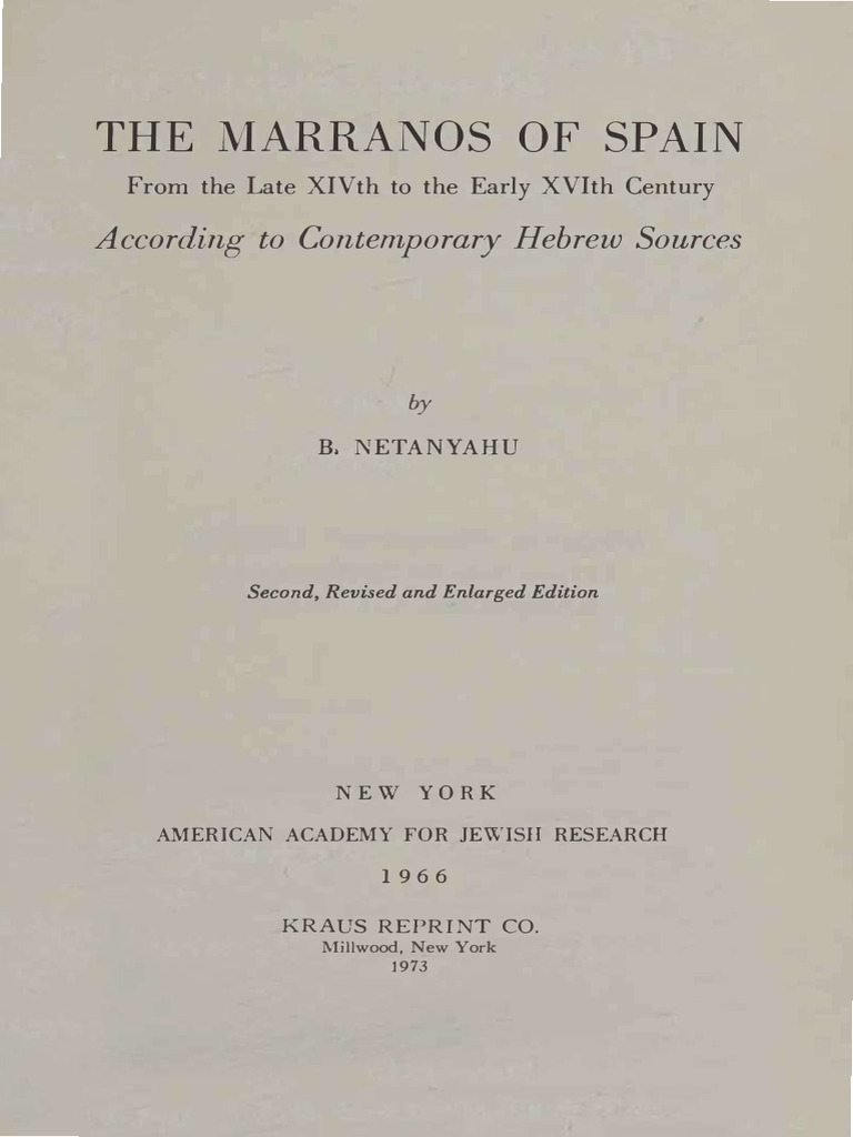 The Marranos of Spain: According To Contemporary Hebrew Sources | PDF ...