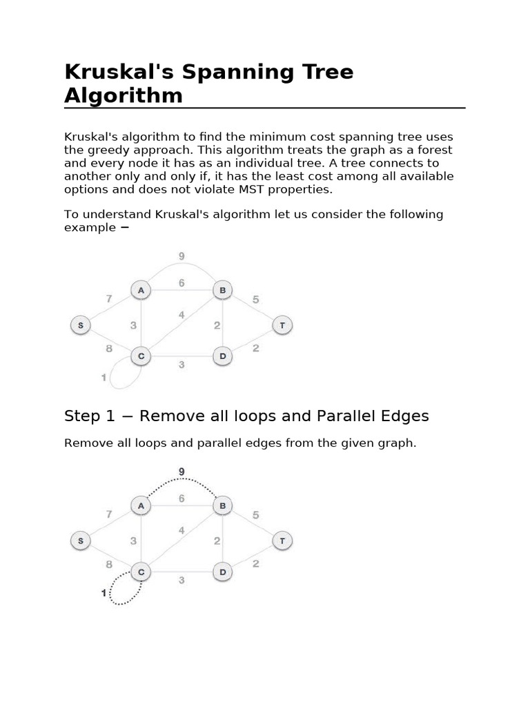 Graph Kruskal's Algorithm | PDF