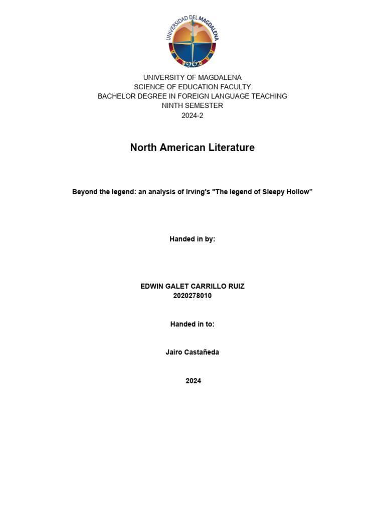 Beyond The Legend - An Analysis of Irving's - The Legend of Sleepy ...