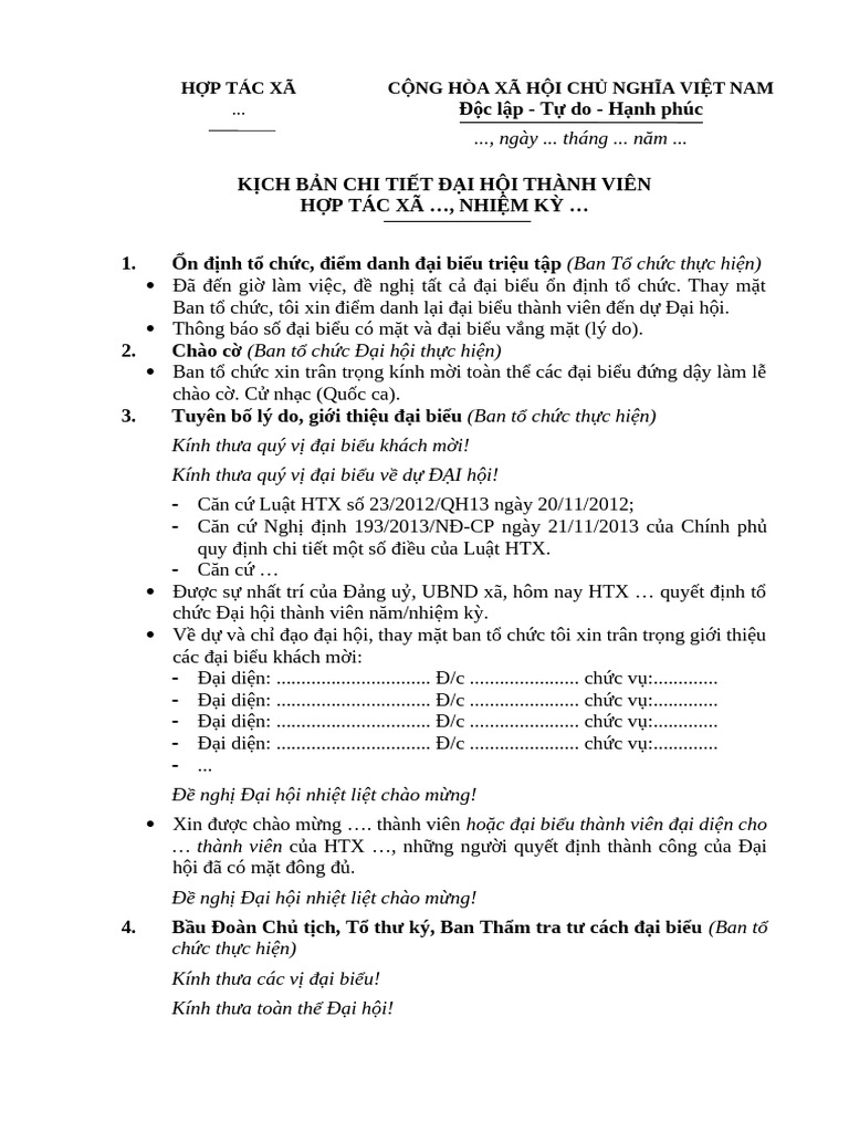 Chuong Trinh Dai Hoi Chi Tiet | PDF