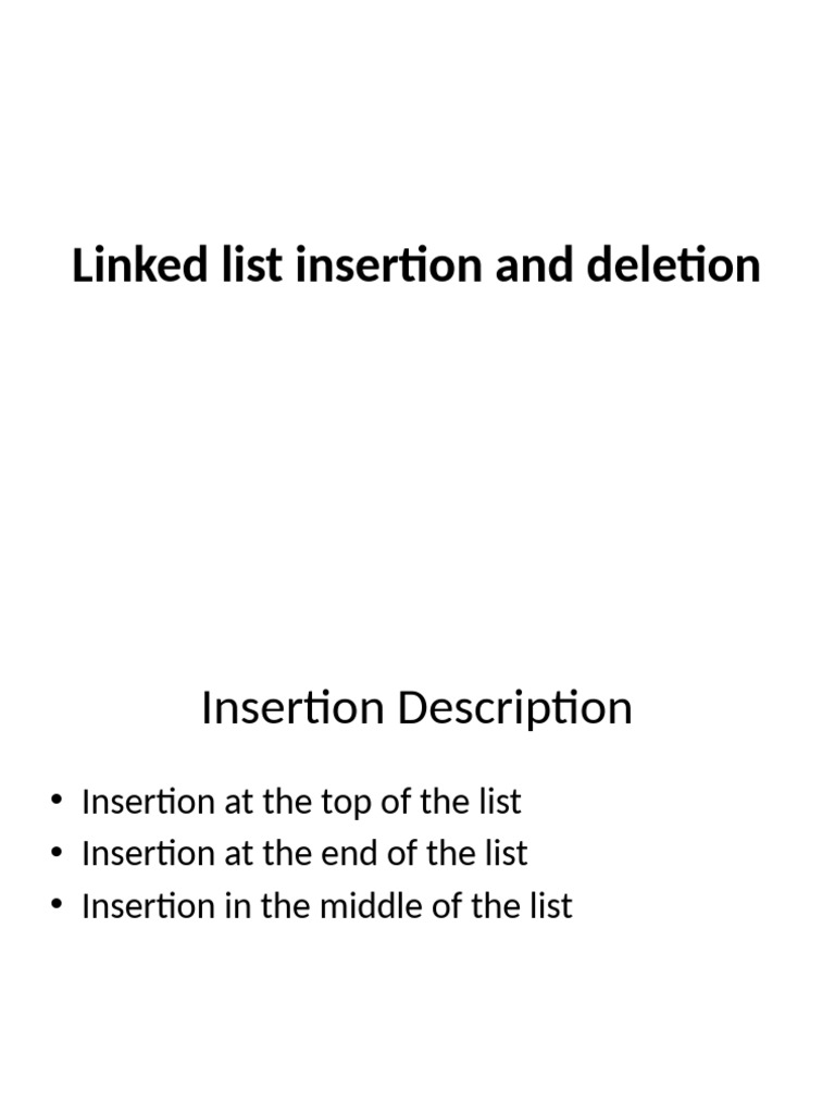 Linked List Insertion and Deletion 2023 | PDF | Data Management | Computing