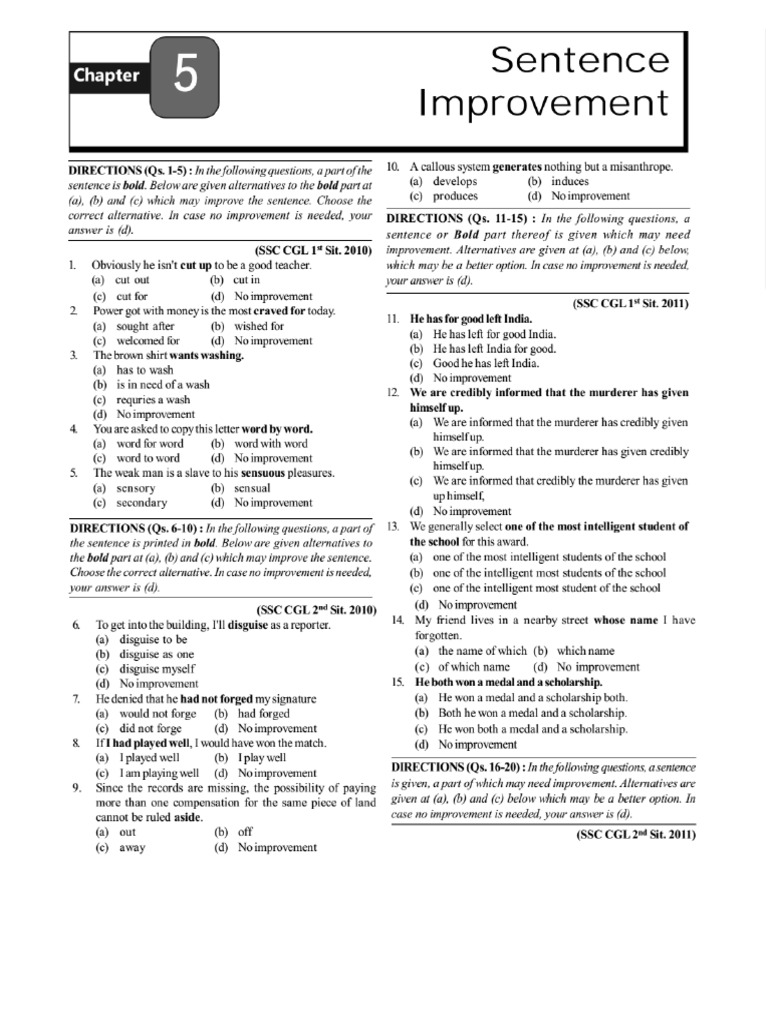 Sentence-Improvement | PDF