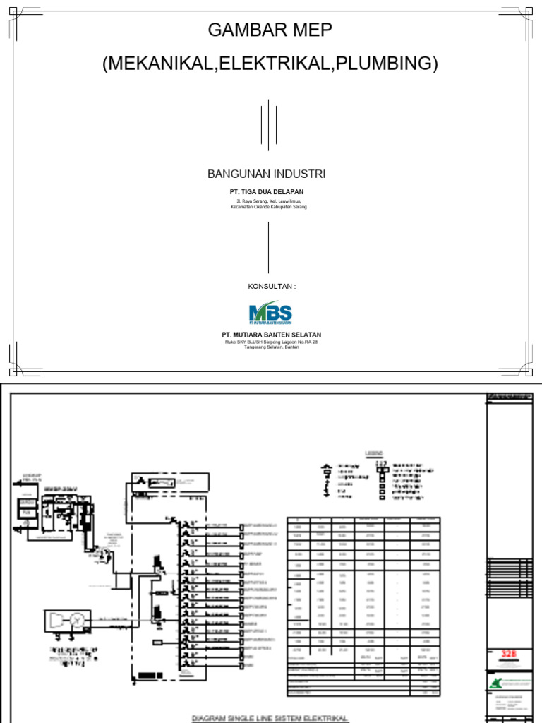 Gambar Mep (Mekanikal, Elektrikal, Plumbing) : Bangunan Industri | PDF