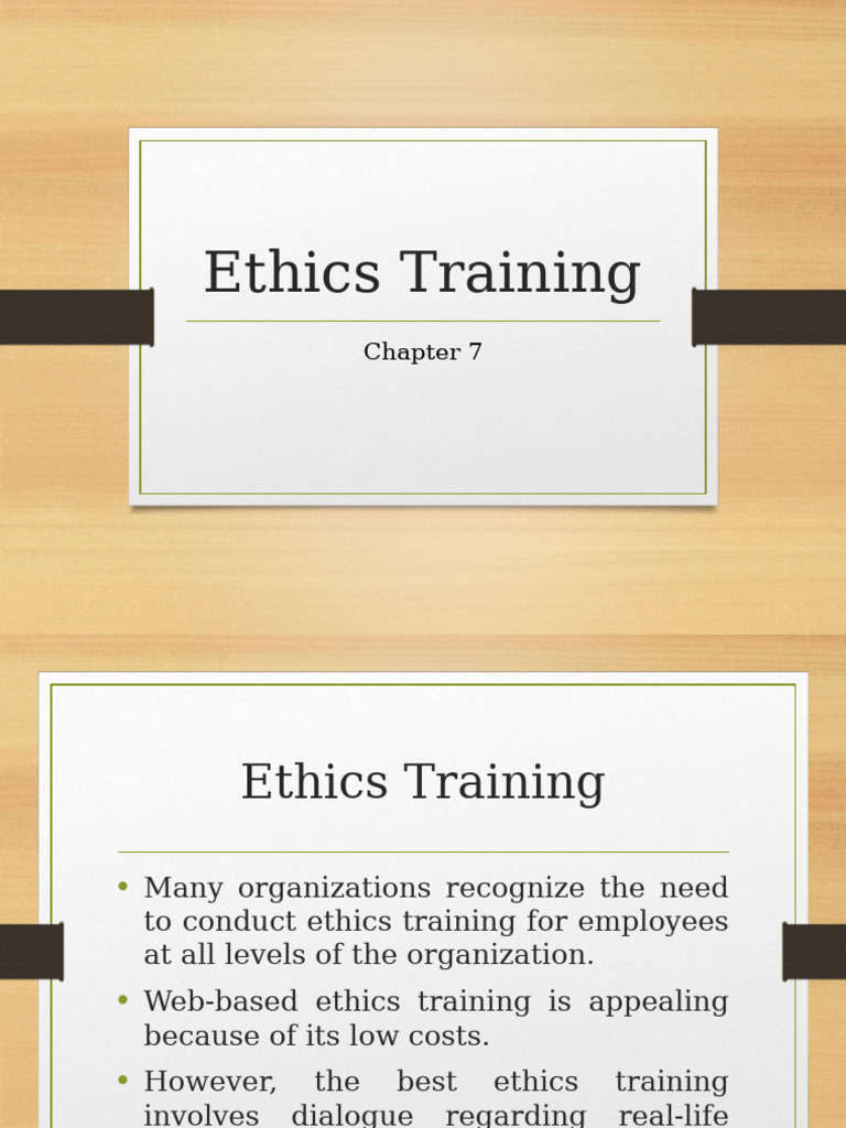 Chapter 7 Ethics Training | PDF | Employment | Cognition