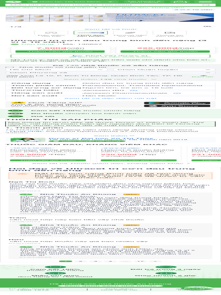 Ultracet Trị Cơn Đau Trung Bình Đến Nặng (3 VỈ X 10 Viên) - 032024 | PDF