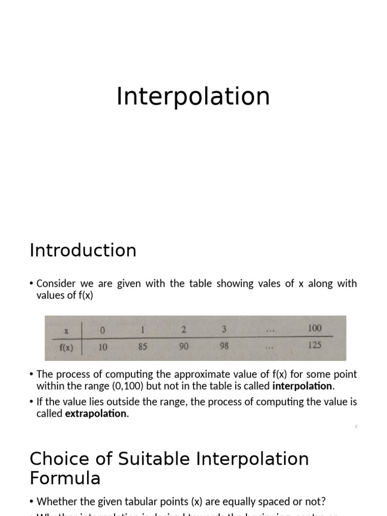 Lecture 7 Interpolation I 16102024 021553pm | PDF | Interpolation ...