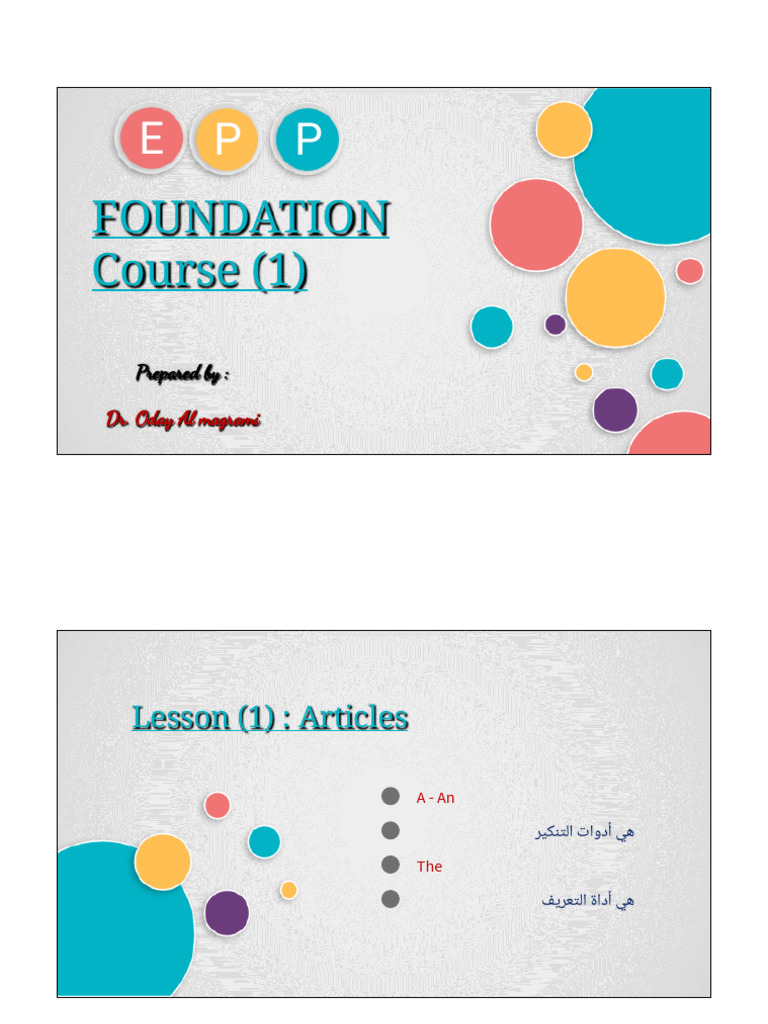 Foundation Course (1) - T. Oday Al Magrami | PDF | Grammatical Number | Morphology