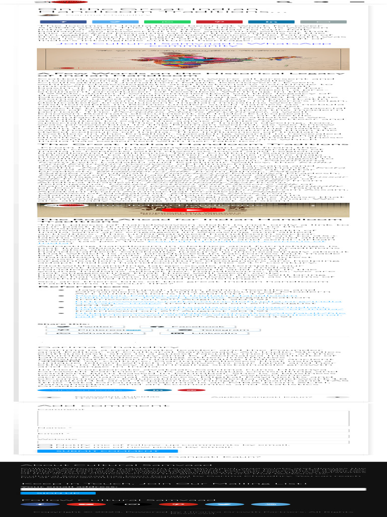 On The Great Indian Handloom Traditions - Cultural Samvaad Indian ...