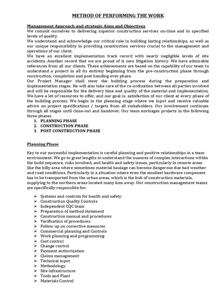 Comprehensive Construction Management Plan | PDF | Concrete | Plaster