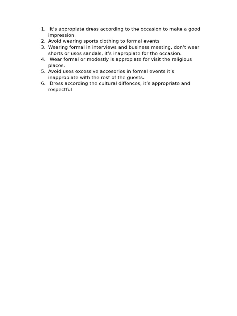Appropiate and Inappropiate Dress | PDF | Lifestyle