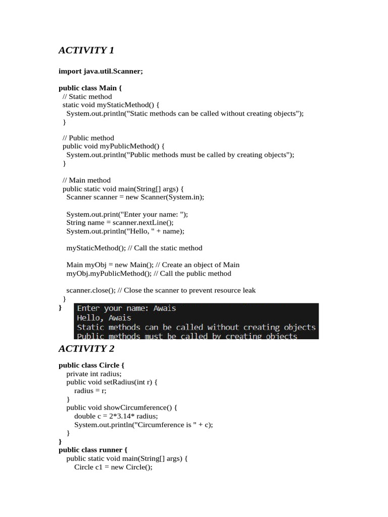 Lab 2 OOP | PDF | Computer Programming | Software Engineering Lab 2 OOP | PDF | Computer Programming | Software Engineering