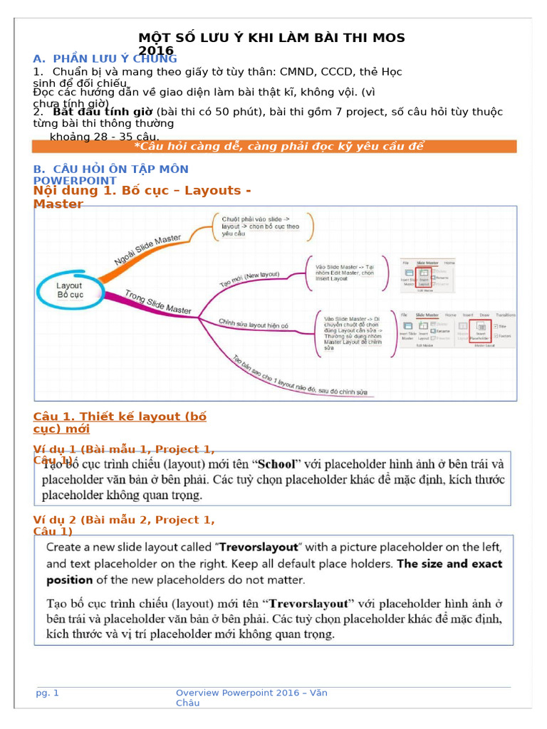 On Tap Thi MOS Powerpoint Mind Map | PDF